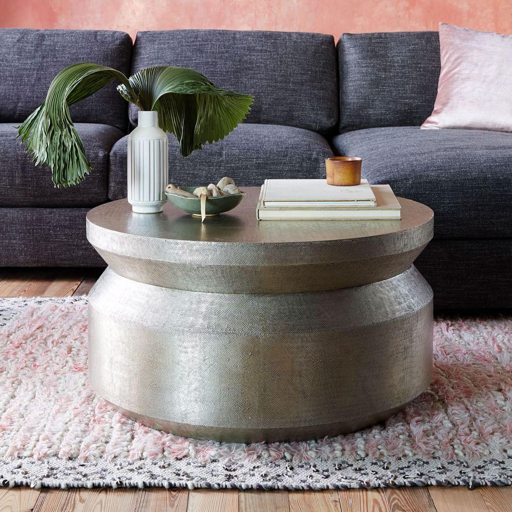 Hammered metal coffee table store